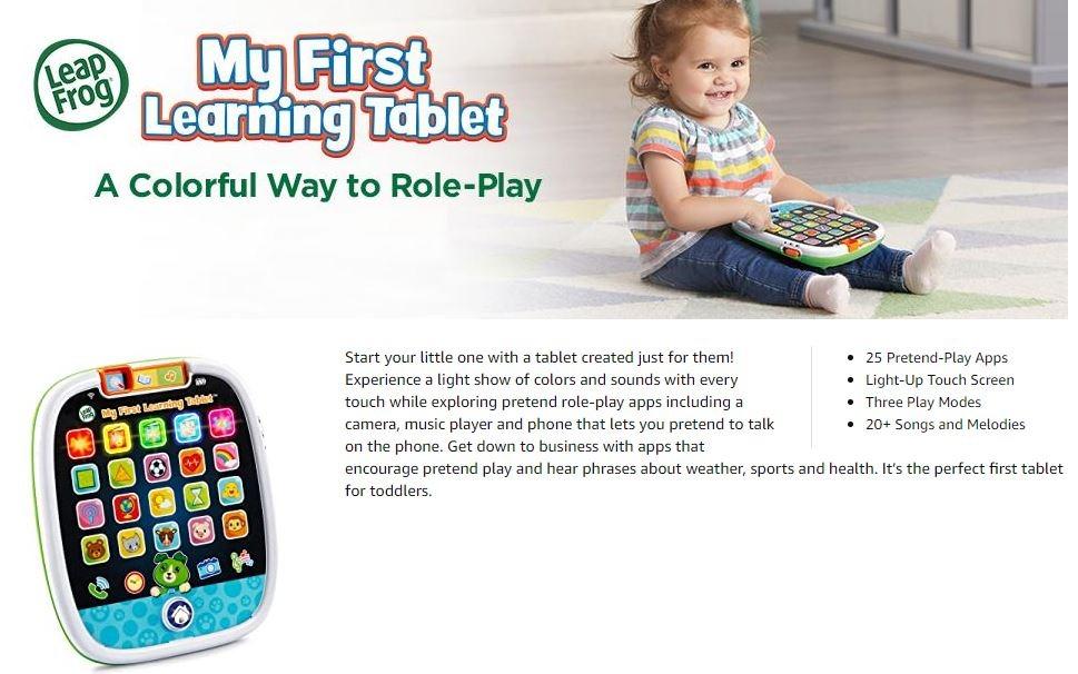 BNIB: LeapFrog My First Learning Tablet, Black, Hobbies & Toys, Toys ...