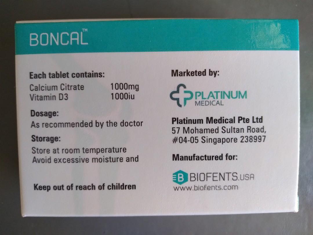 Boncal-calcium citrate and vitamin D3, Health & Nutrition, Health ...
