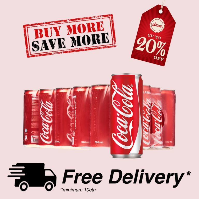 [Bulk Purchase] Coca Cola Classic 24x 320ML, Food & Drinks, Beverages ...