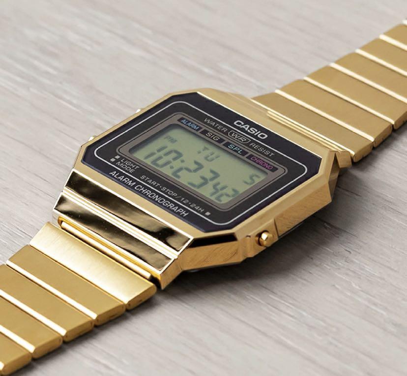 Casio Vintage A700WG-9A Slim Case Digital Quartz A700WG-9ADF Gold A700 ...