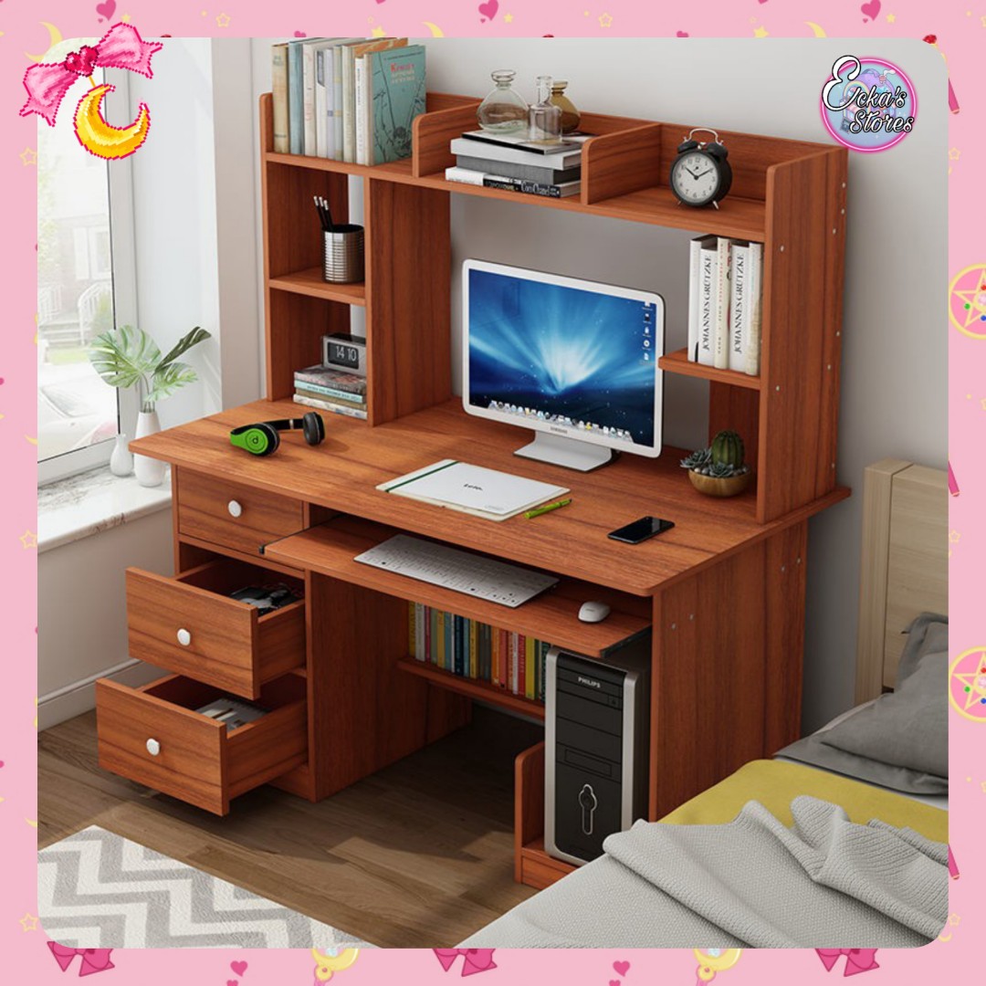 Desk Bookshelf Combination With Bookcase Simple Computer Table ...