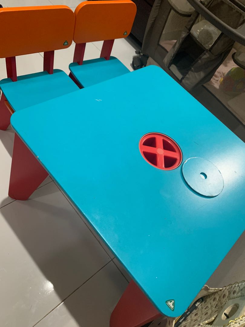 ELC WOODEN TABLE AND CHAIR (MEJA KURSI ELC) ORIGINAL, Bayi & Anak ...
