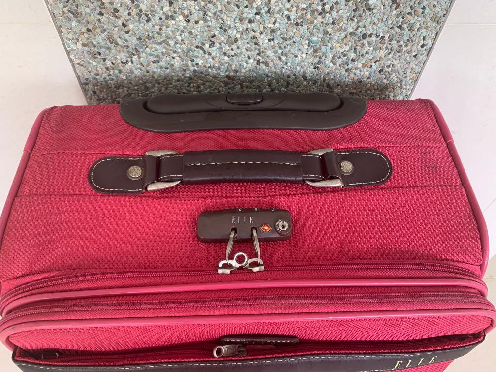 Elle Hot Pink TSA 007 24” 6 Wheel Luggage, Hobbies & Toys, Travel ...