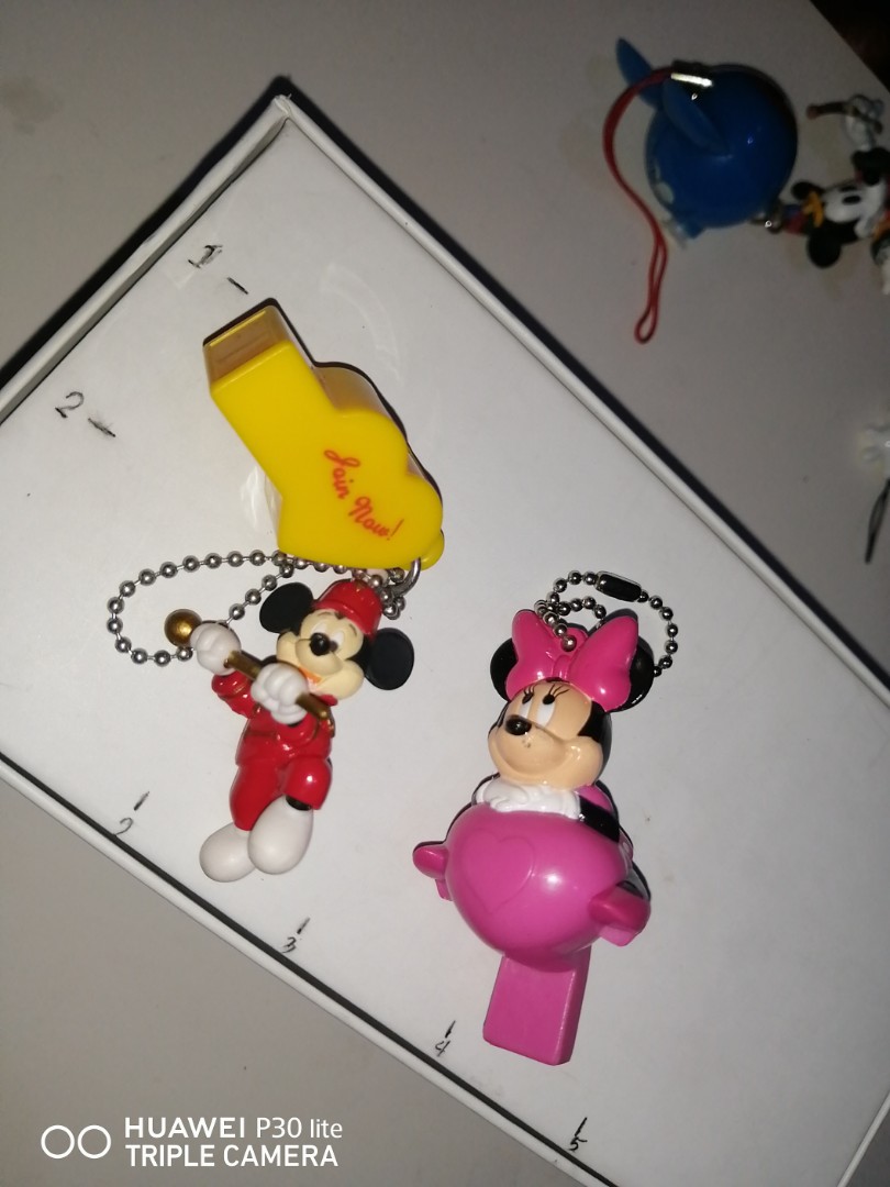 Mickey and Minnie Mouse Whistle, Hobbies & Toys, Toys & Games on Carousell