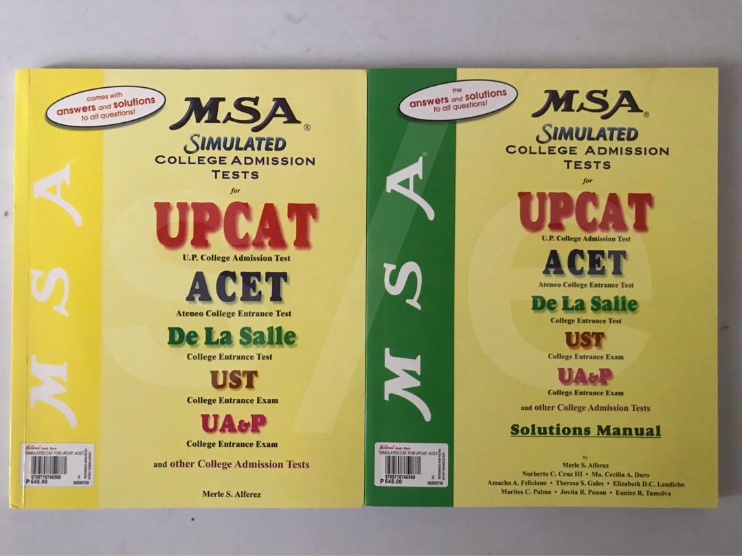 MSA College Entrance Test Reviewer | MSA Simulated Admission Tests for ...