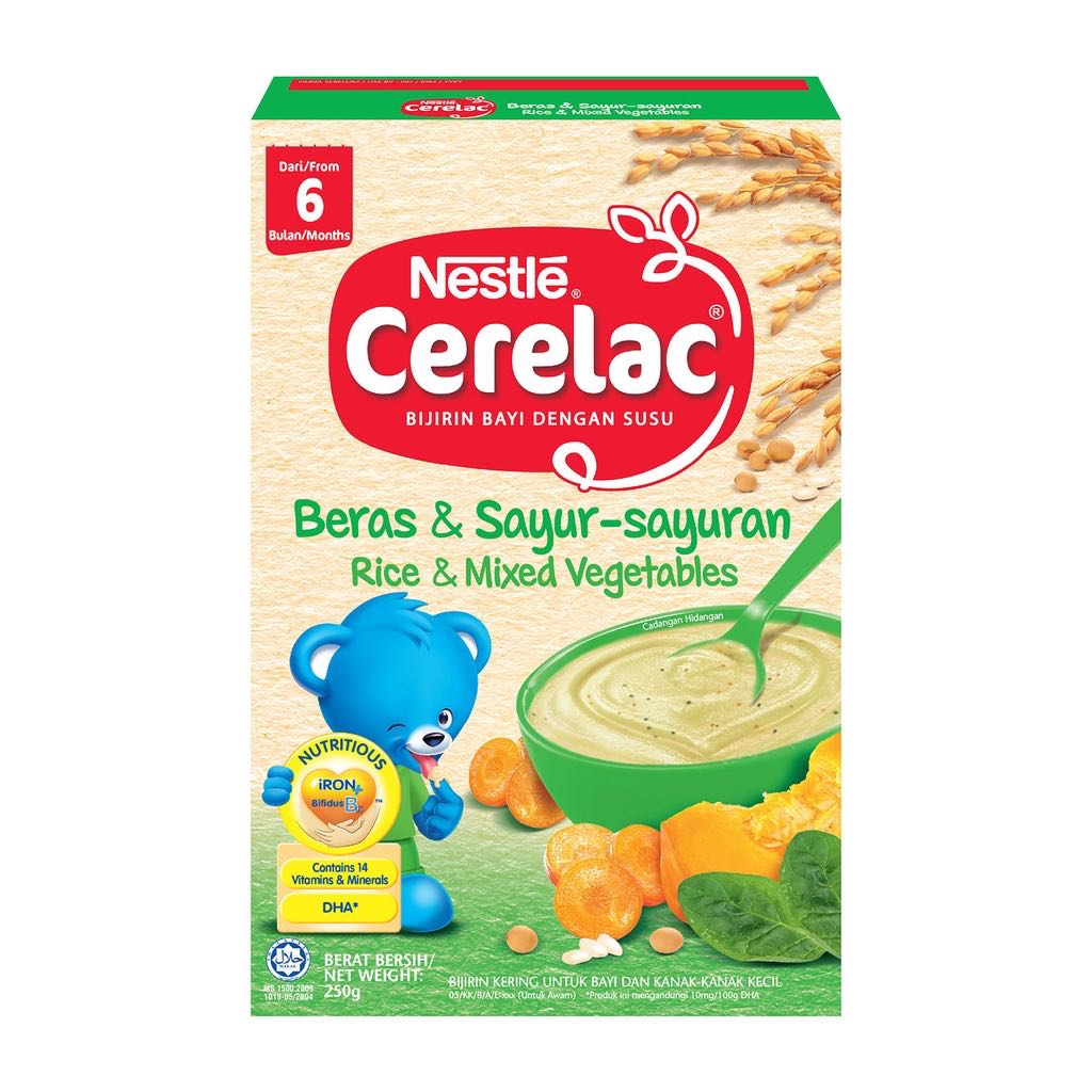 Nestle Cerelac Rice & Mixed Vegetables 250g, Food & Drinks, Packaged ...