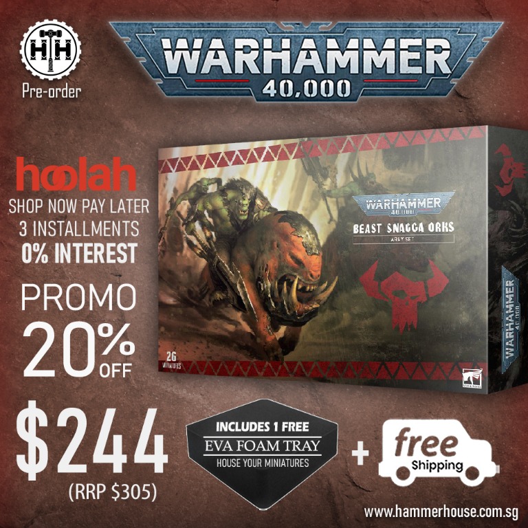 [Warhammer 40k] Beast Snagga Orks Army Set (Limited Available), Hobbies ...