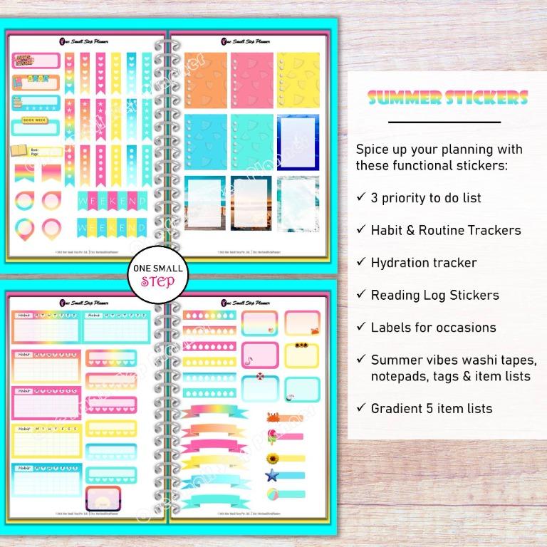 OneNote Digital Planner Summer Stickers, Tropical July Planner Kit ...