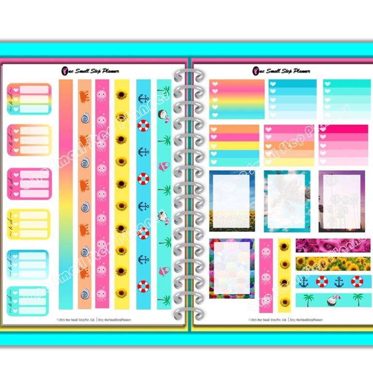 OneNote Digital Planner Summer Stickers, Tropical July Planner Kit ...