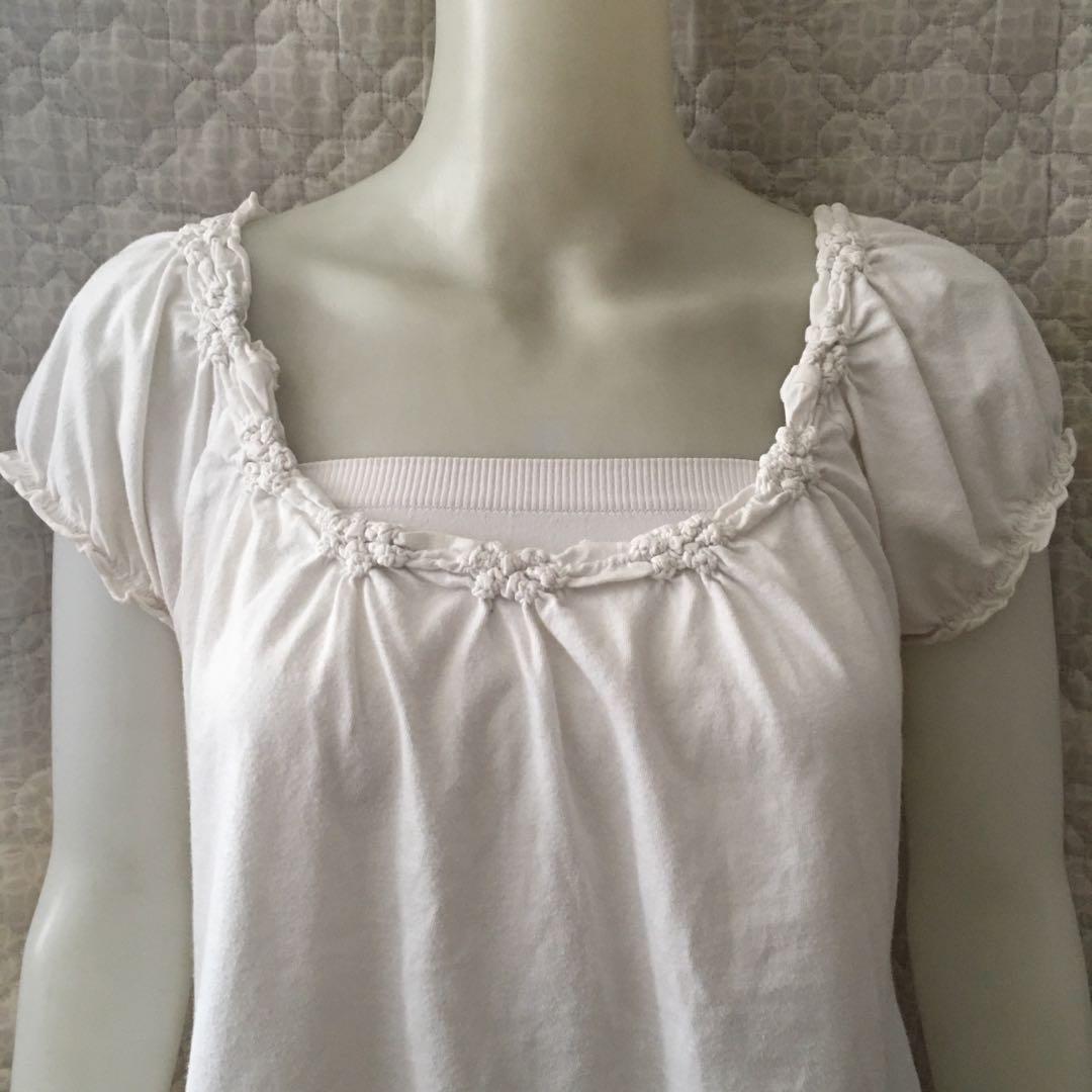 plain white square neck shirt, Women's Fashion, Tops, Shirts on Carousell