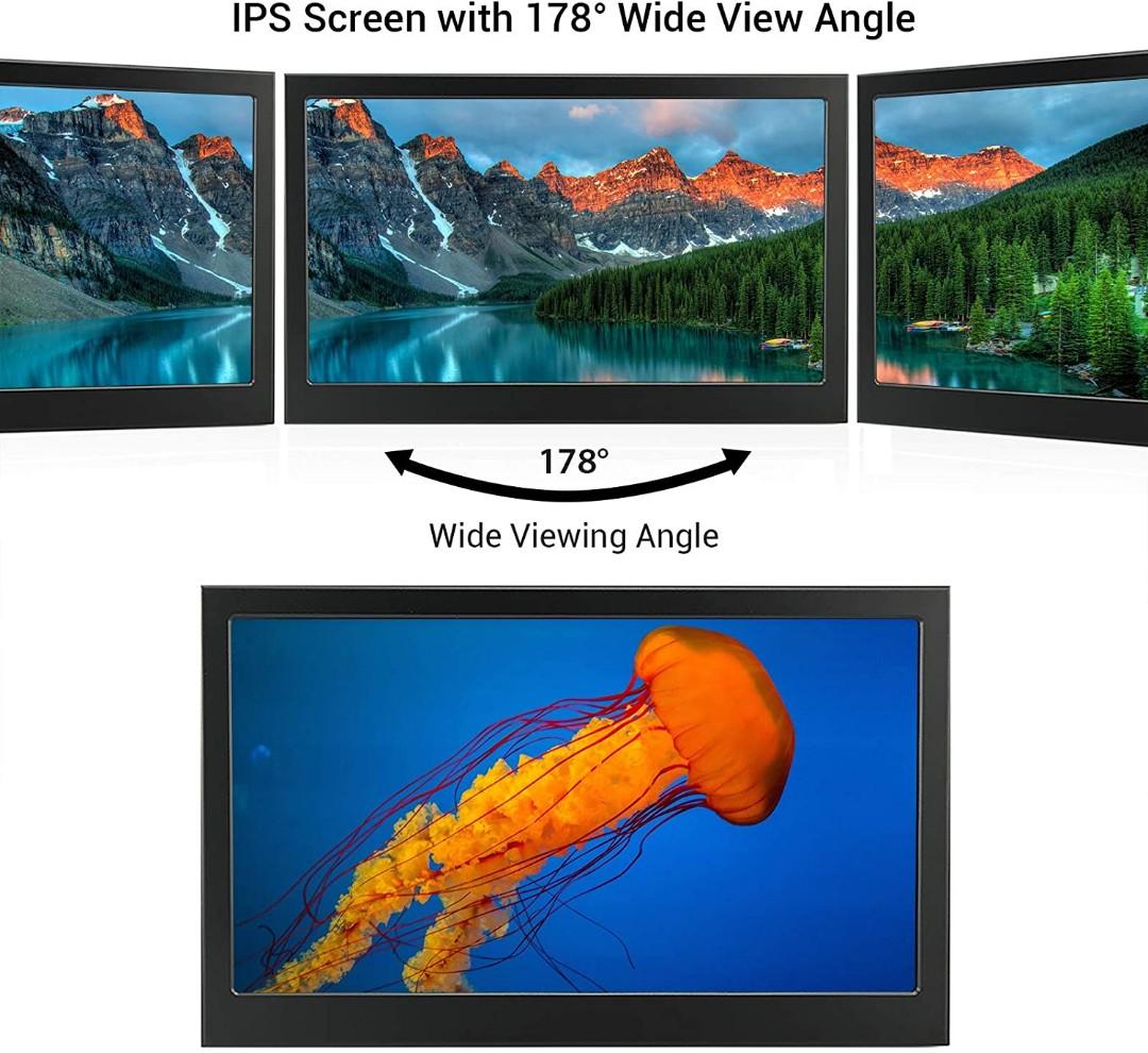 Portable Monitor, ELECROW 13.3-inch 1920×1080P IPS Screen LED Small ...