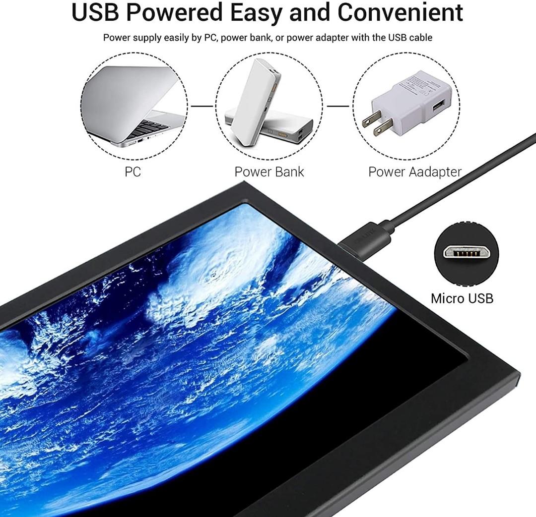 Portable Monitor, ELECROW 13.3-inch 1920×1080P IPS Screen LED Small ...