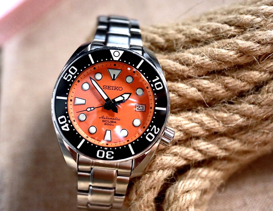 Seiko SBDC005 orange dial., Men's Fashion, Watches & Accessories ...