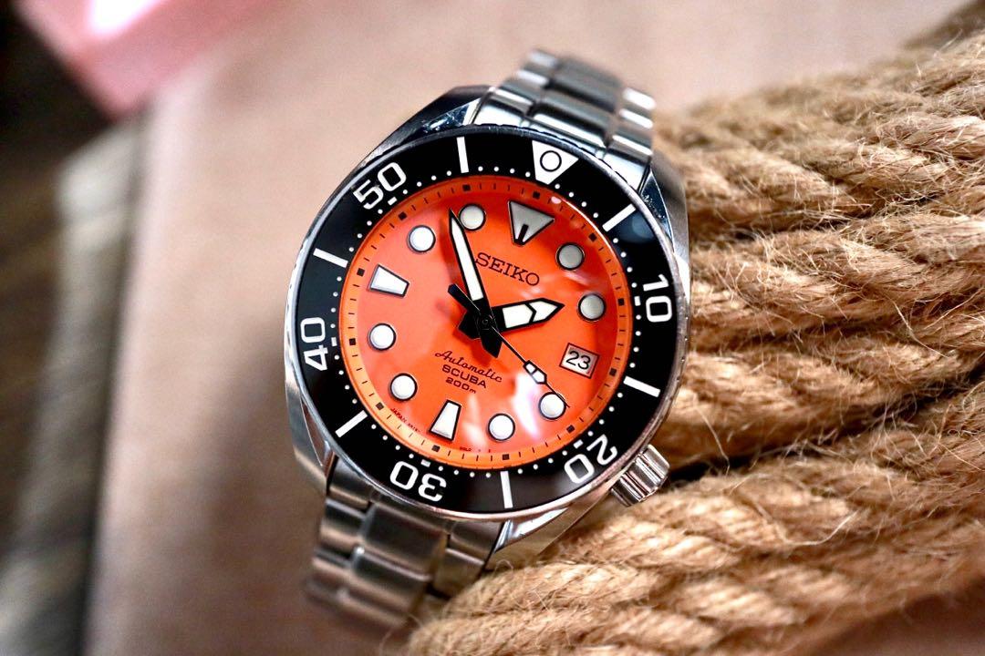 Seiko SBDC005 orange dial., Men's Fashion, Watches & Accessories ...