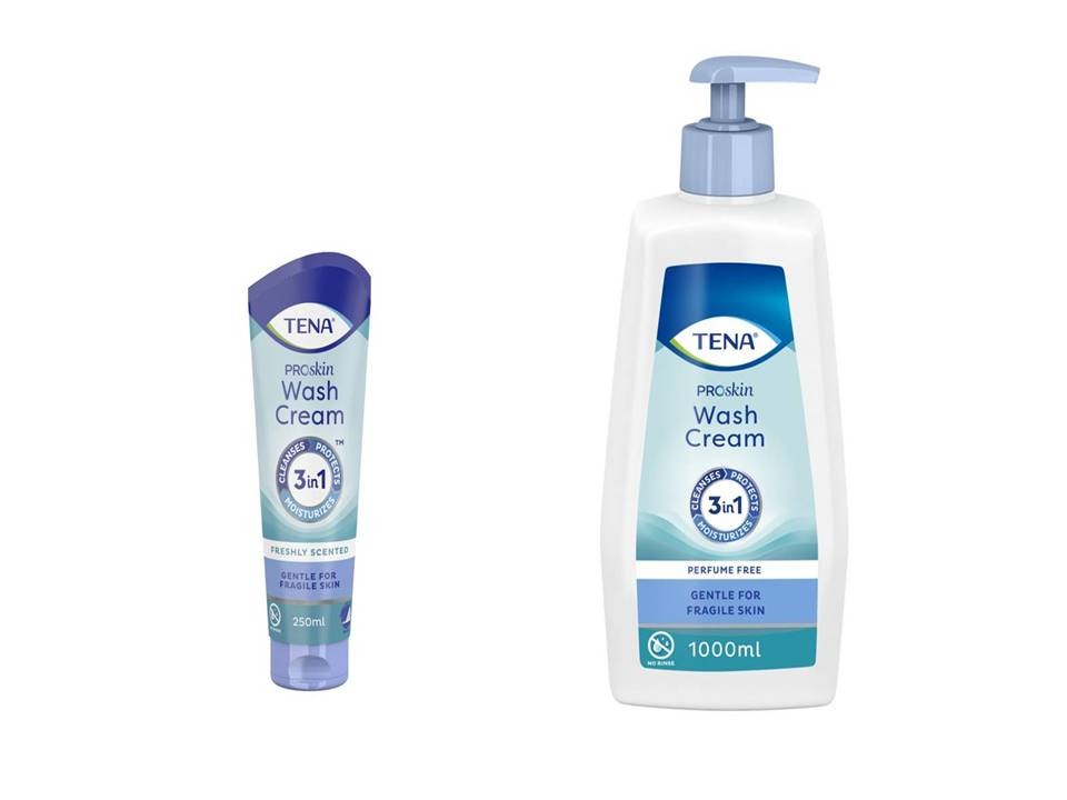 Tena 3-in-1 Formula Wash Cream Proskin Rinse Free To Care For The ...