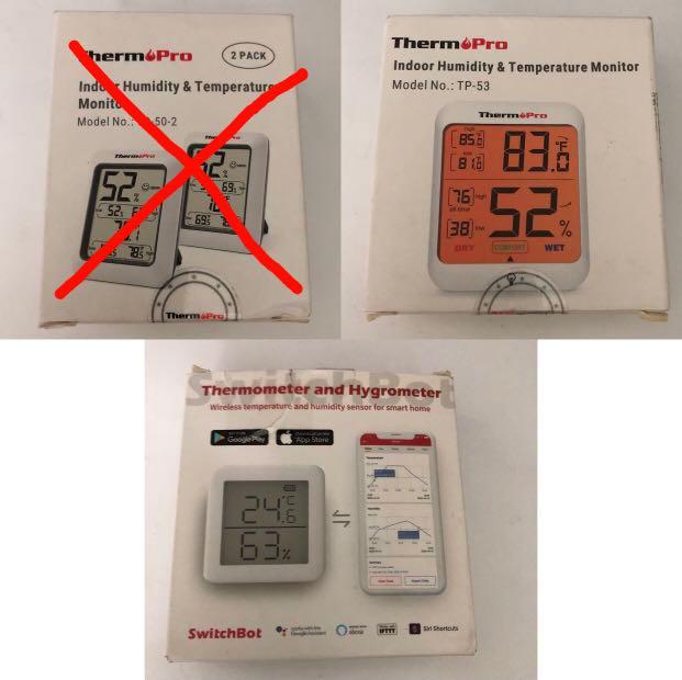ThermoPro Indoor Humidity & Temperature Monitor (TP-50-2)(TP-53 ...