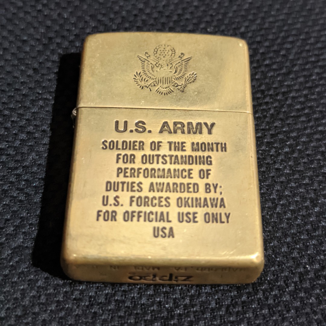 VERY RARE Zippo US ARMY Okinawa Soldier of The Month, Hobbies & Toys ...