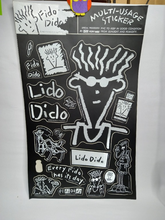 Vintage Fido Dido Large Multi-Usage Sticker - In original plastic ...