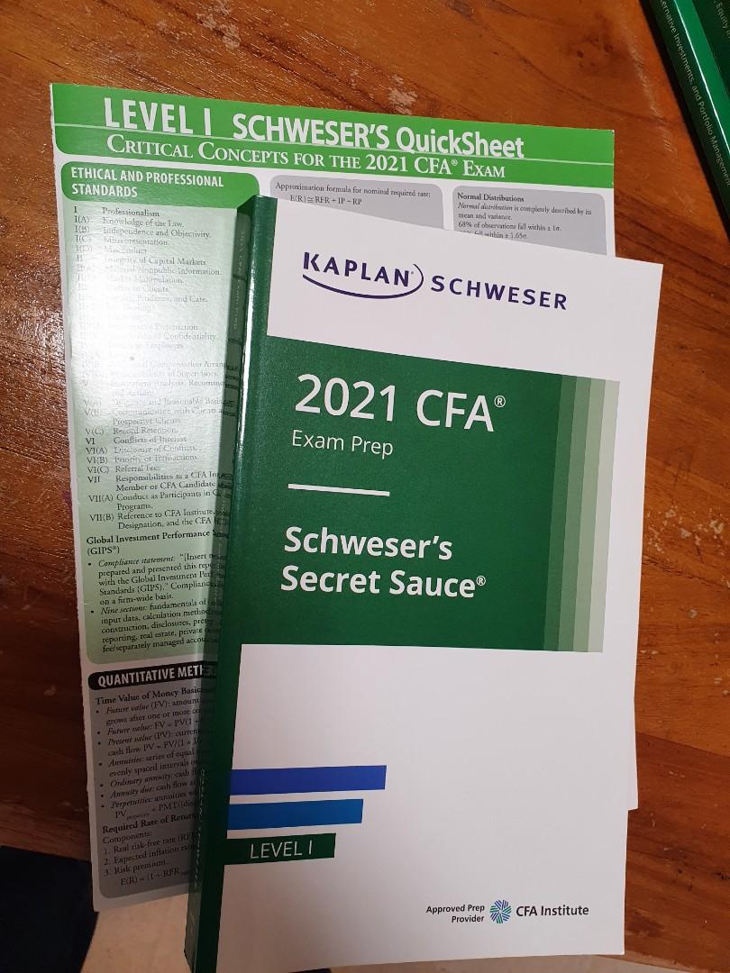 2021 CFA level 1 schwesser secret sauce and cheat sheet, Hobbies & Toys ...