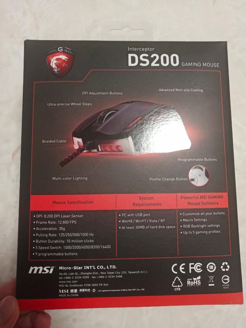 全新 MSI DS200 GAMING MOUSE 電競滑鼠, 電腦＆科技, 電腦周邊及配件, 電腦滑鼠及相關產品 - Carousell