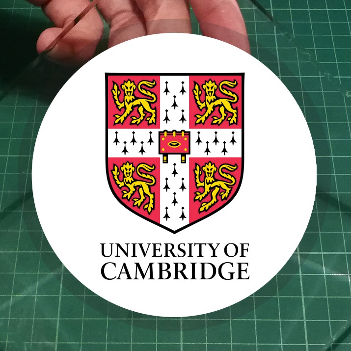 Cambridge University . Static Cling Car Decals . 11cm diameter . Free ...