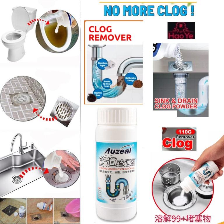 Clog Remover Powder Drain Pipe Basin Cleaner Clogged Drainage Remover ...