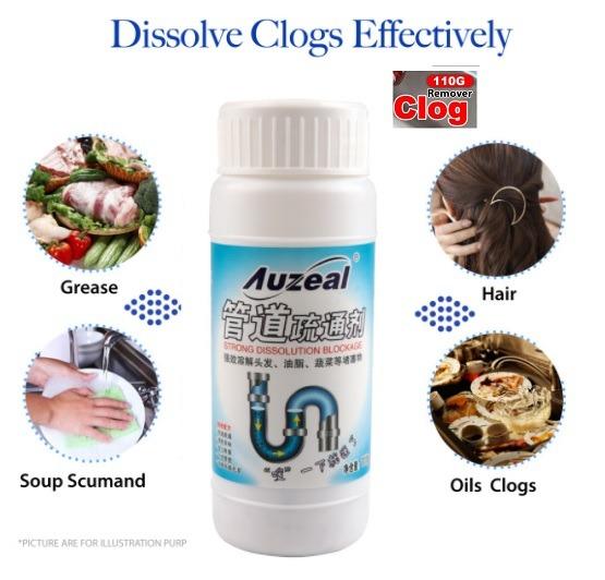 Clog Remover Powder Drain Pipe Basin Cleaner Clogged Drainage Remover ...
