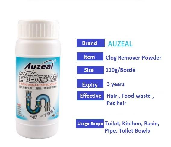 Clog Remover Powder Drain Pipe Basin Cleaner Clogged Drainage Remover ...