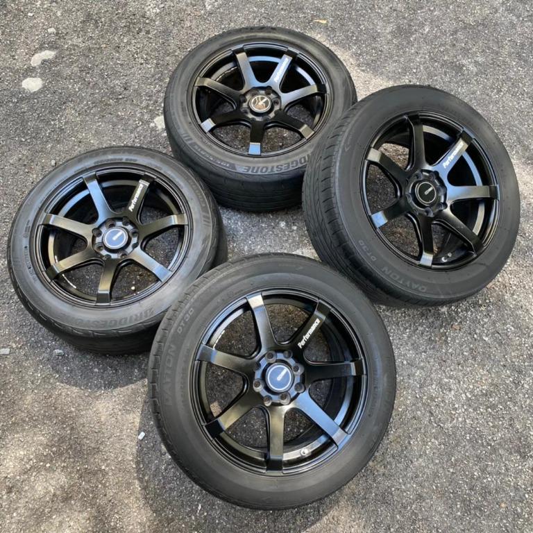 Enkei Performance 15 inch sport rim Sentra tyre 70%, Auto Accessories ...