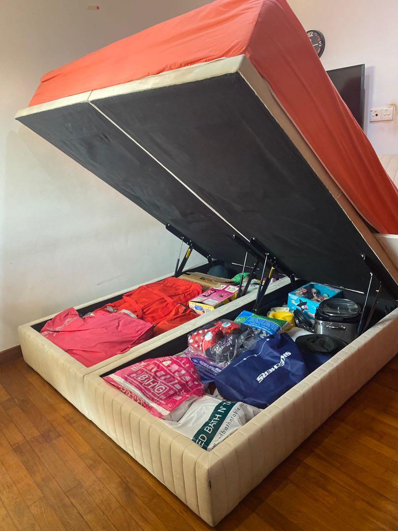 GETHA Storage Bed Frame and Mattress KING SIZE, Furniture & Home Living ...
