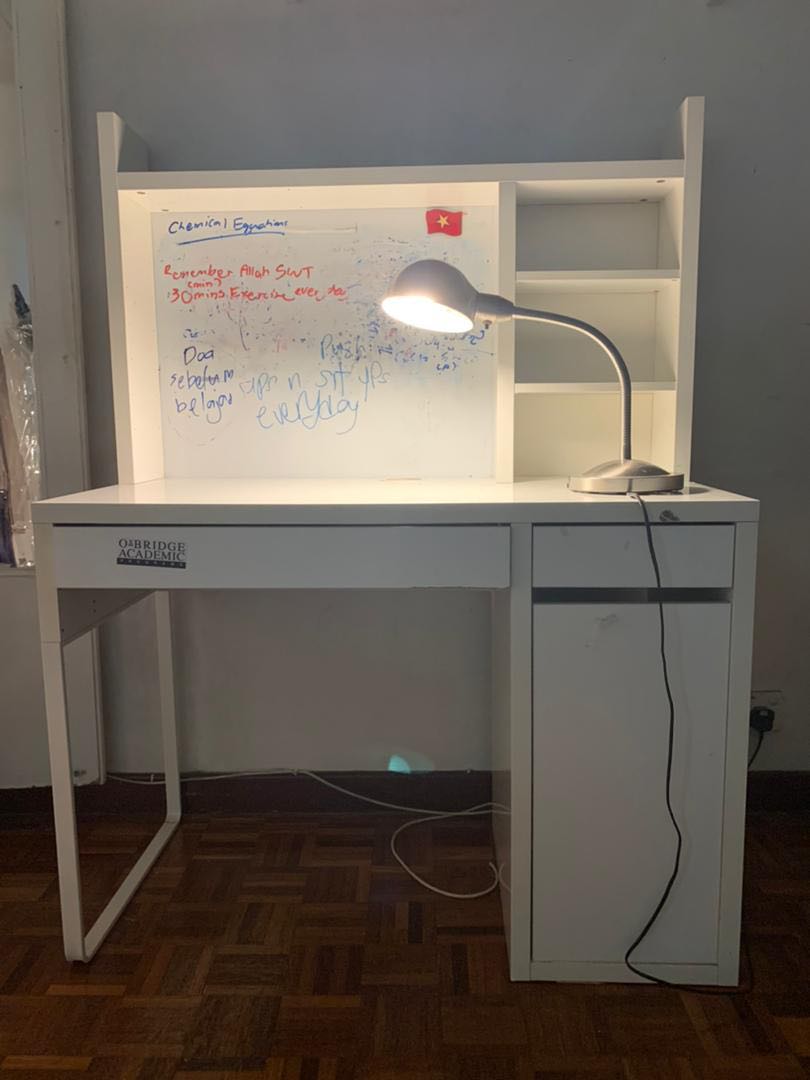 IKEA Study Table + Rolling Drawer, Furniture & Home Living, Furniture ...
