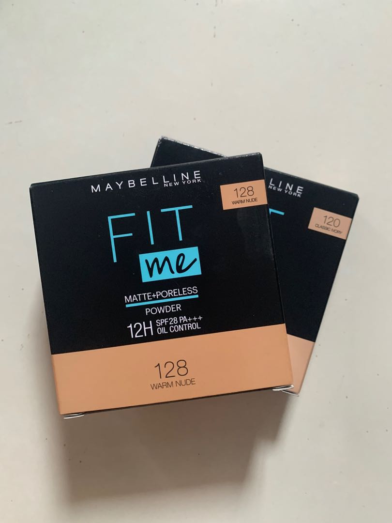 Maybelline fit me compact powder shade 120 & 128, Kesehatan ...