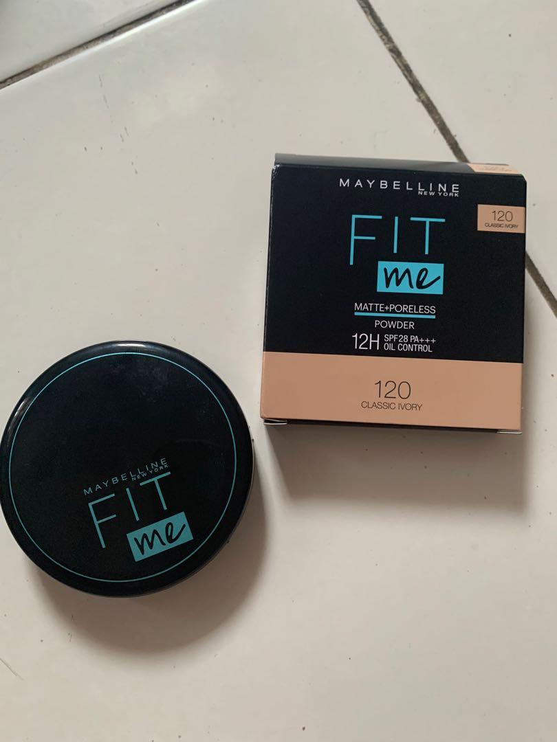 Maybelline fit me compact powder shade 120 & 128, Kesehatan ...