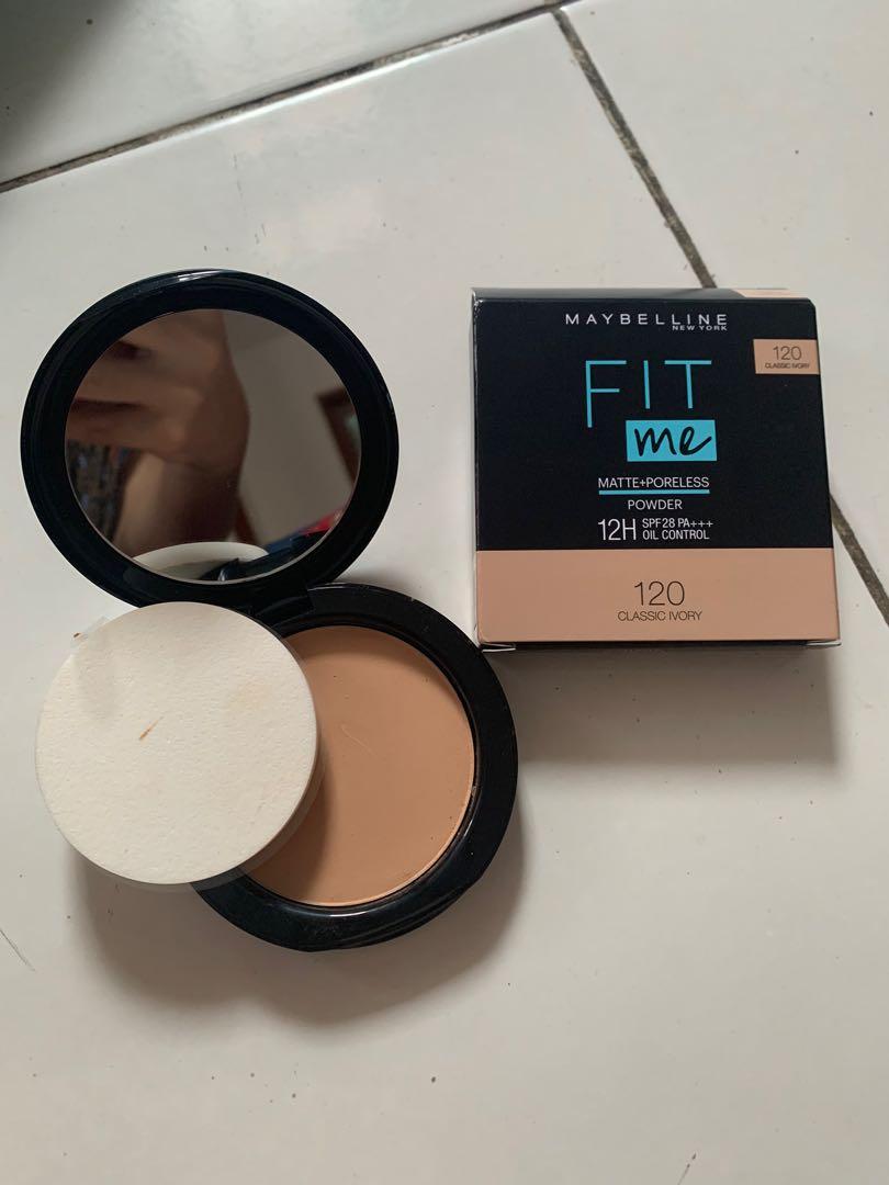 Maybelline fit me compact powder shade 120 & 128, Kesehatan ...