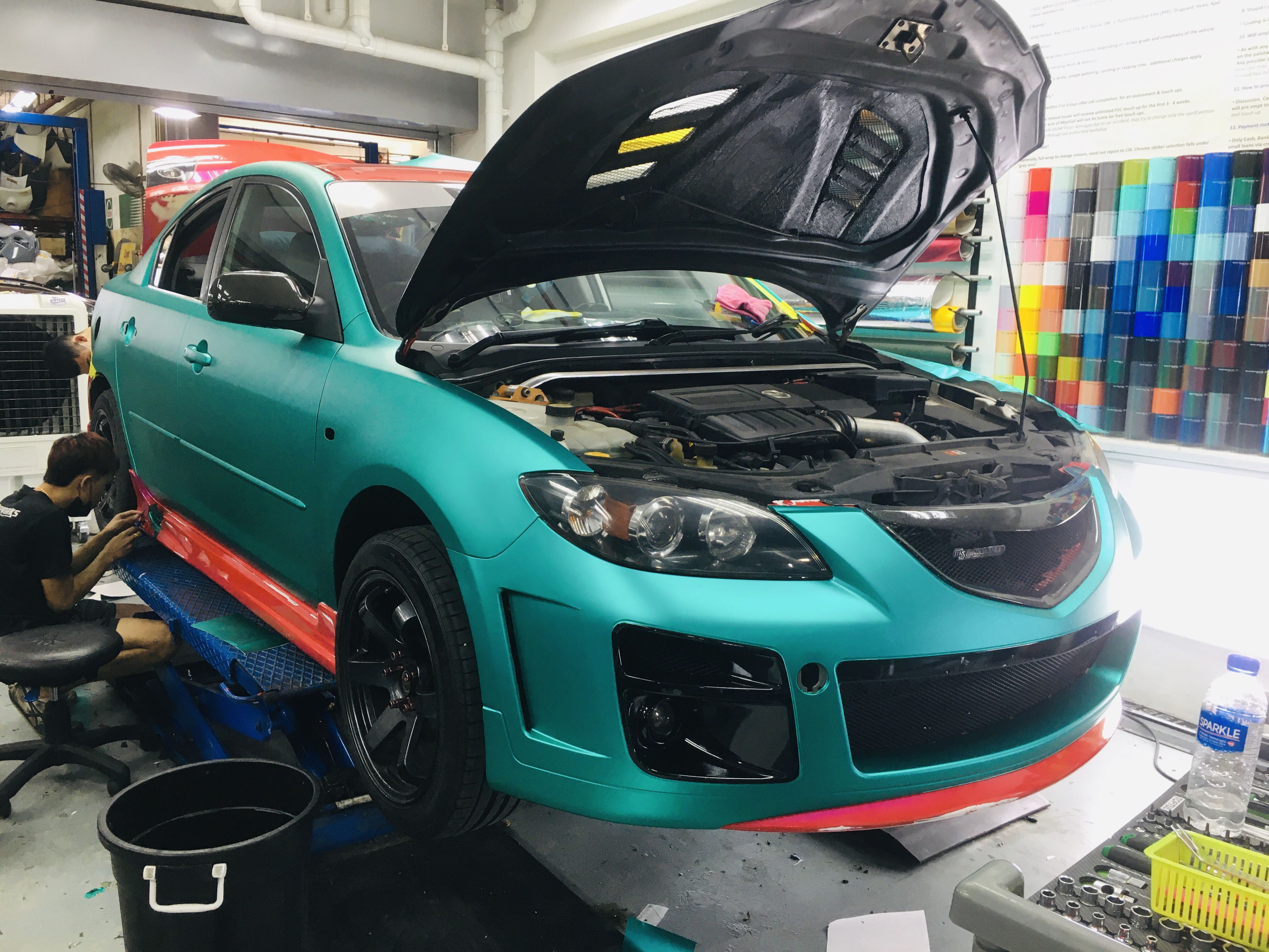 Mazda full wrap matte chrome green, Car Accessories, Accessories on ...