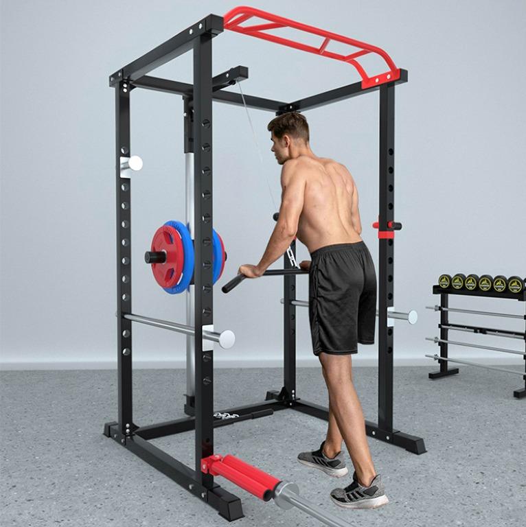 Multi Functional Power Rack Powerlifting for Squat Bench Deadlift Lat ...