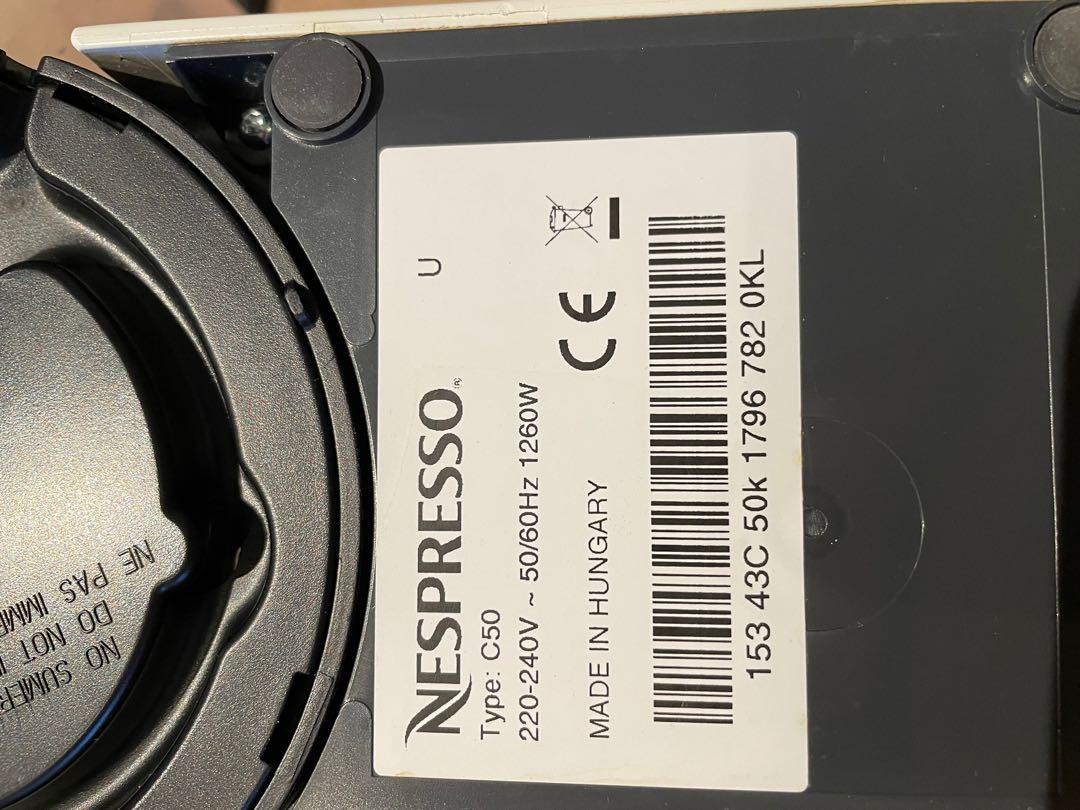 Nespresso coffee machine type C50, TV & Home Appliances, Kitchen ...