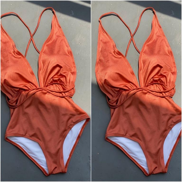 One Piece Swimsuit in Copper, Women's Fashion, Swimwear, Bikinis ...