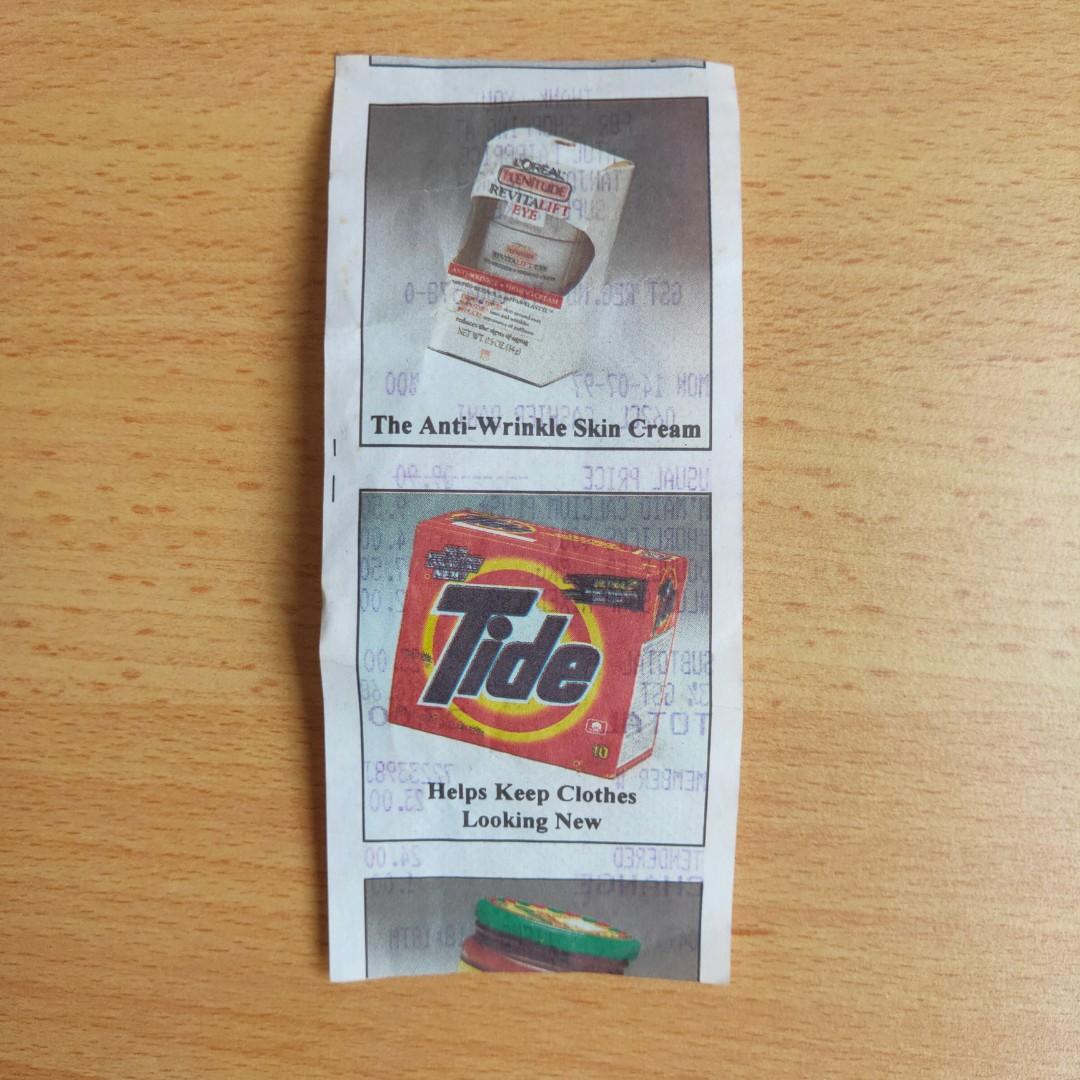 Retro 1997 NTUC FairPrice Receipt + Plastic Bag (24 years old), Hobbies ...