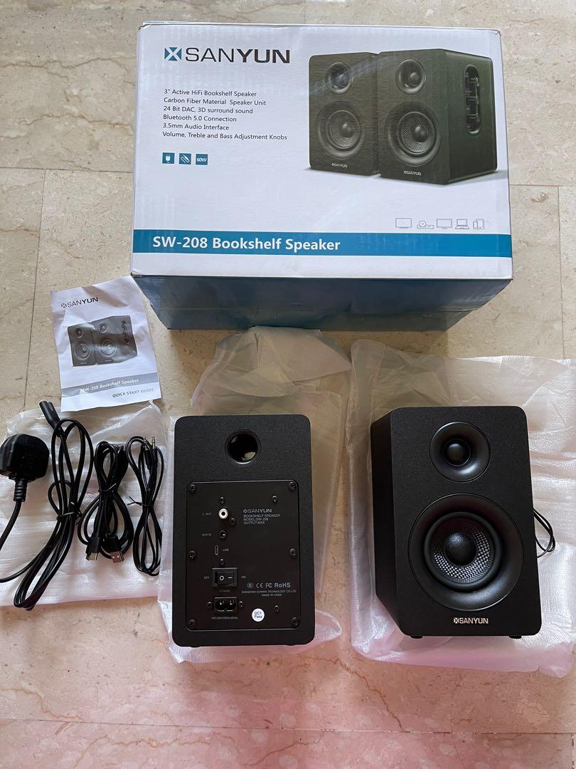 Sanyun SW-208 bookshelf speakers, Audio, Soundbars, Speakers & Amplifiers on Carousell