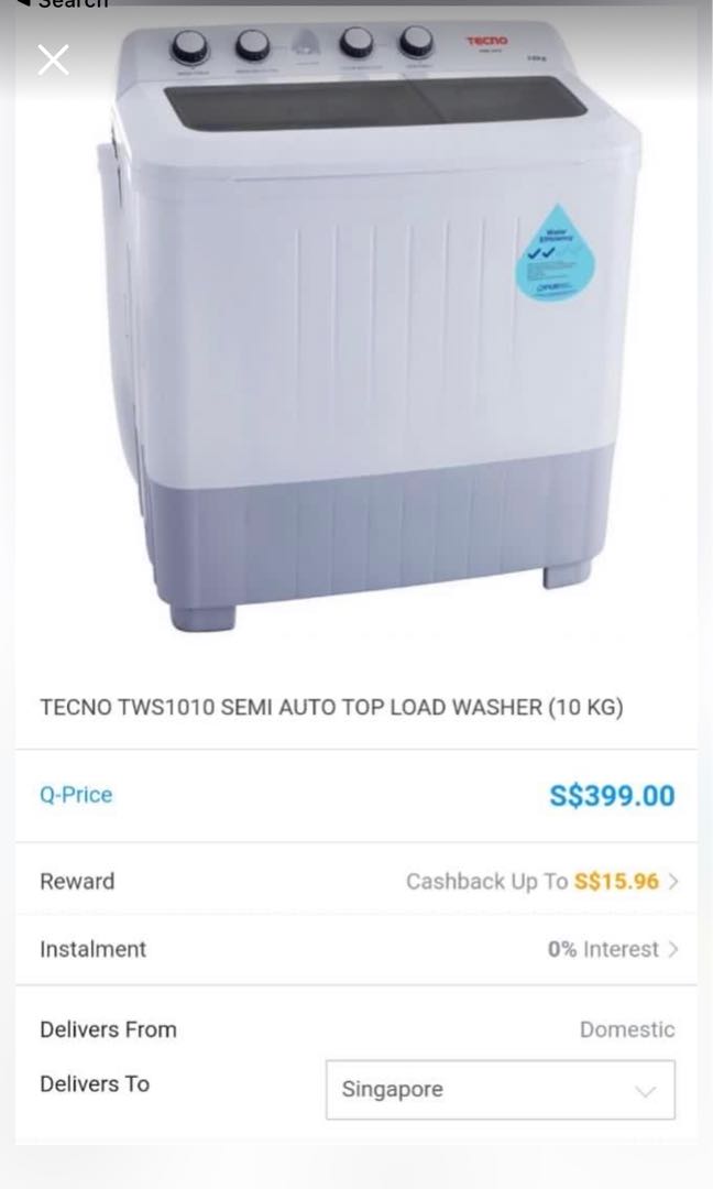 Techno washing machine dryer, TV & Home Appliances, Washing Machines ...