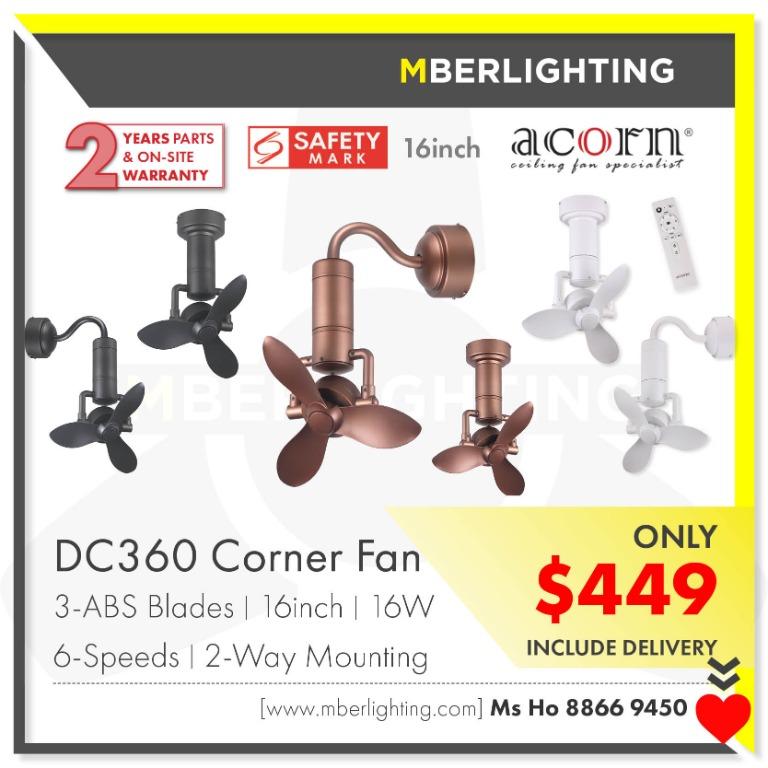 Wall Fans / Corner Fans (SG Safety Mark) - ACORN / ALASKA / VENTO FINO ...