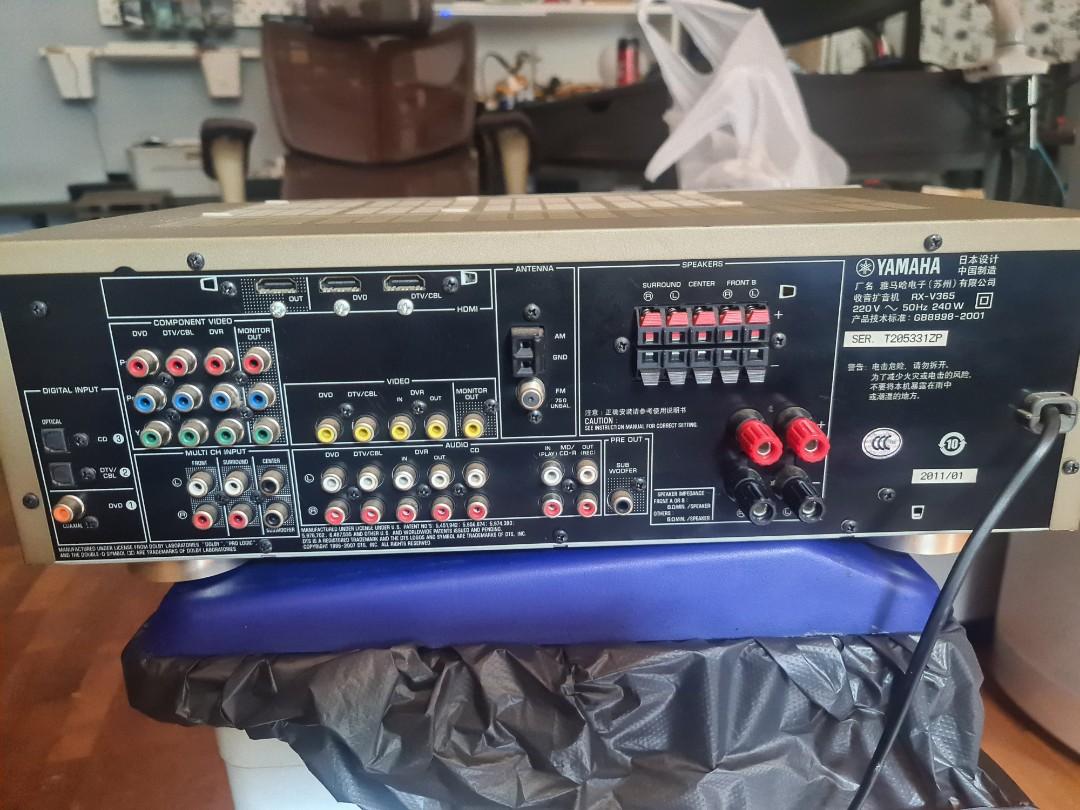 Yamaha RX-V365 Amplifier w/HDMI DSP & Remote, Audio, Soundbars ...