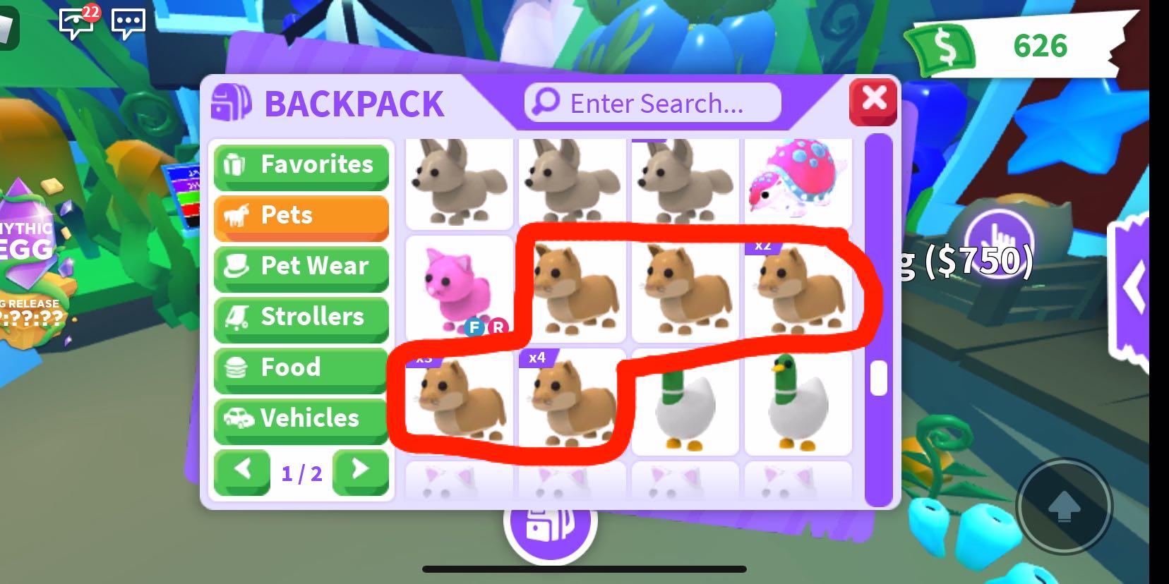 Adopt me common uncommon pet legendary ( $4 PER CIRCLED PET ), 電子遊戲, 遊戲 ...