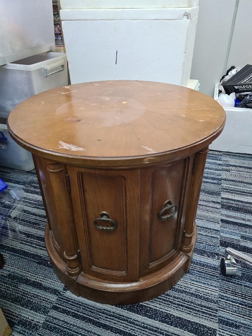 ANTIQUE ROUND TABLE CABINET, Furniture & Home Living, Furniture, Tables ...