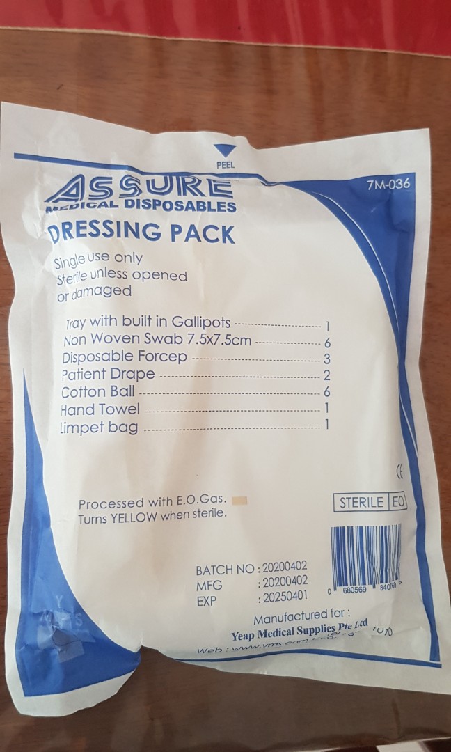 Assure Sterile Wound Dressing Set - 6 packs, Health & Nutrition ...
