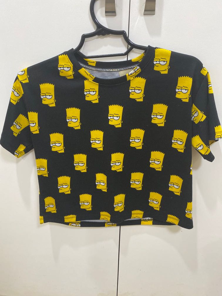 Bart Simpson Crop Top, Women's Fashion, Tops, Shirts on Carousell