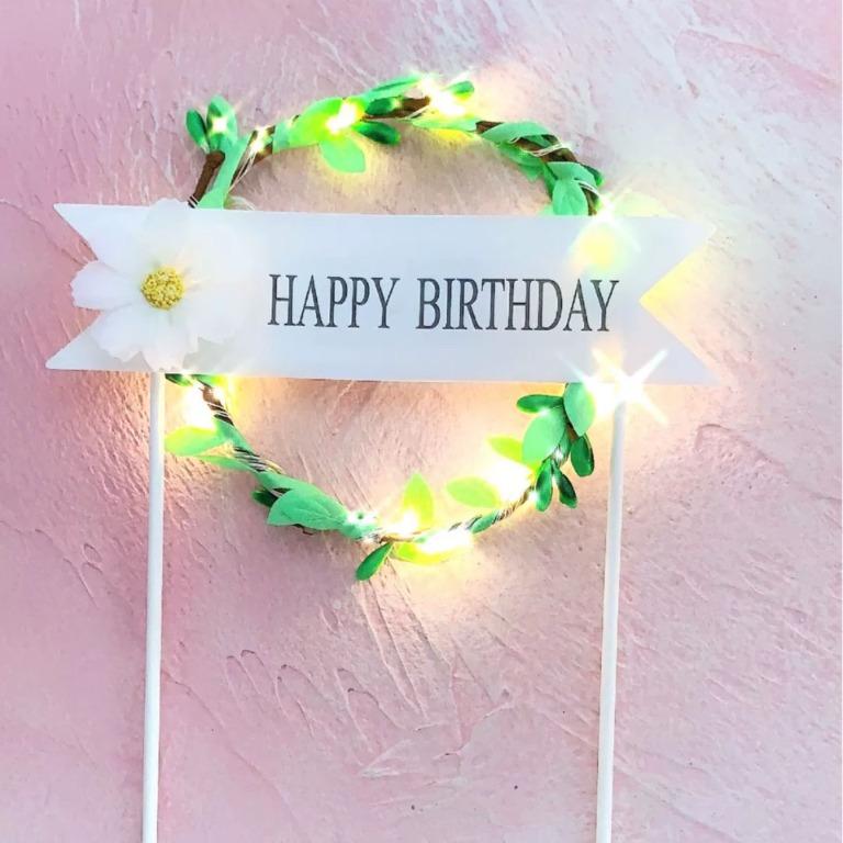 Birthday cake topper | LED cake topper | fairy lights cake topper | LED ...
