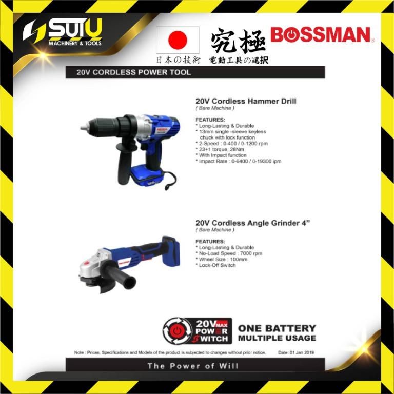 Bossman BB20V4 4.0Ah 20V Cordless Li-Ion Battery One Battery Multiple ...