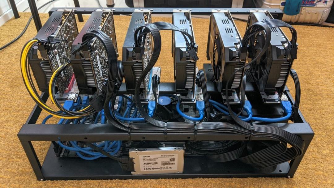 Compact 6 GPU Mining Rig Frame, Computers & Tech, Parts & Accessories ...